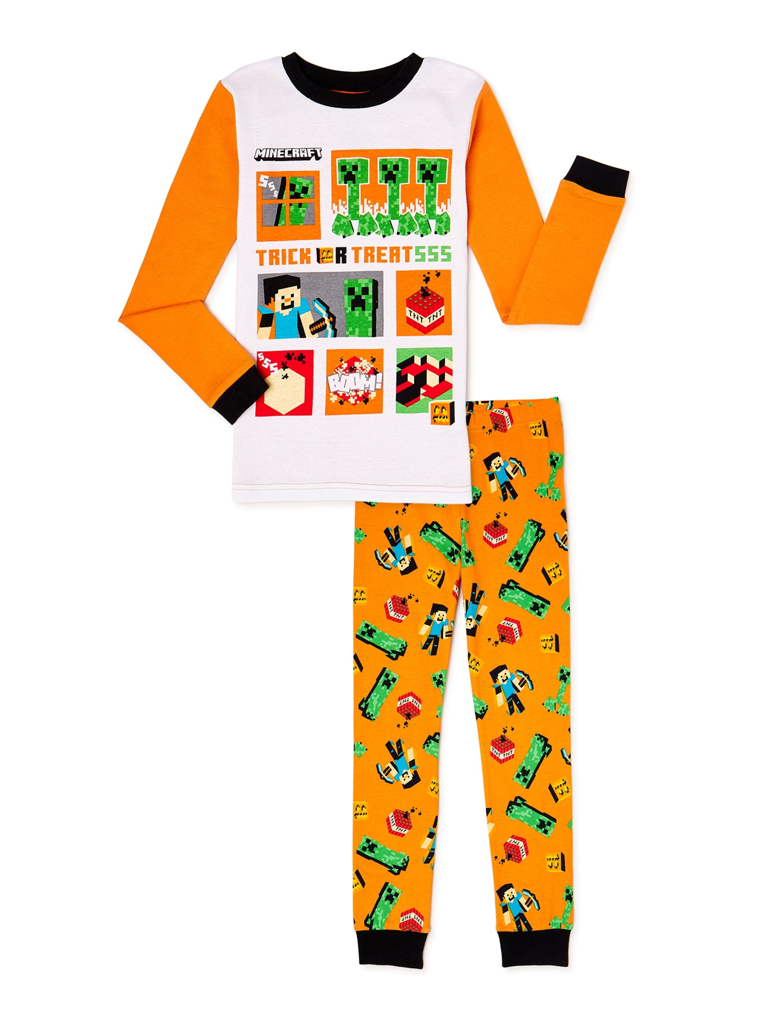 Minecraft Little Boys Halloween Pajamas Set, 2-Piece, Sizes 4-10 ...