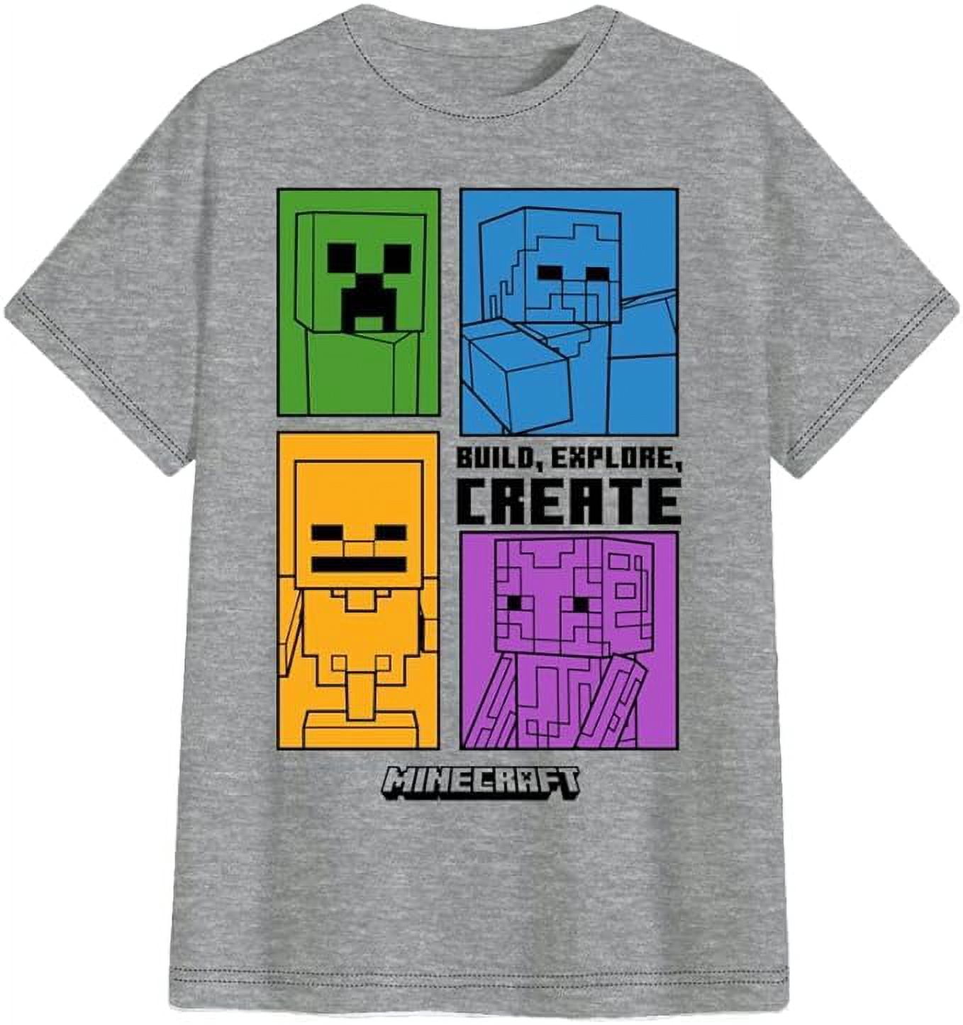 Minecraft Little Boys Short Sleeve Graphic T-Shirt Tee, Build Explore ...