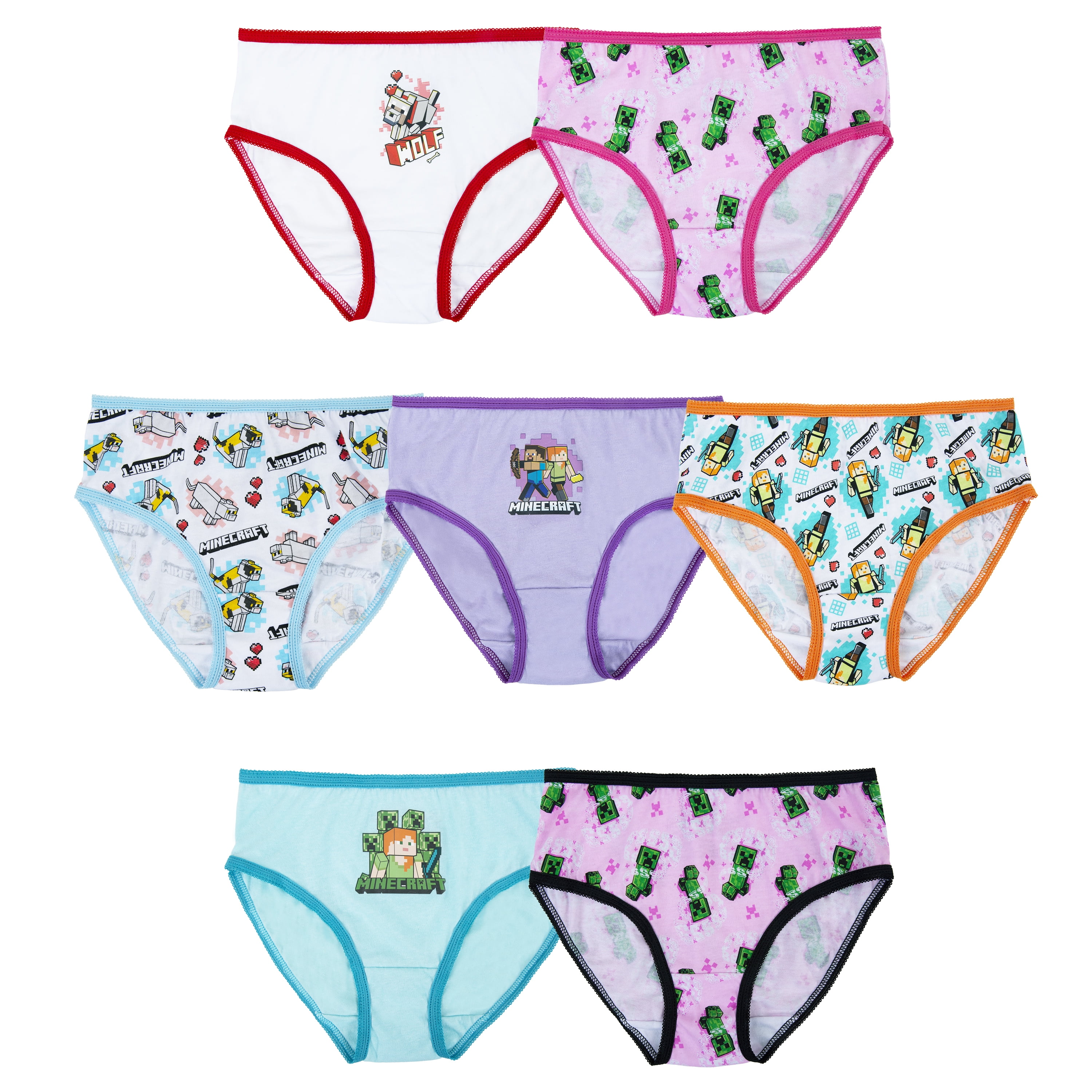 Minecraft Little Girls Underwear, 7 Pack, Sizes 6-8 - Walmart.com
