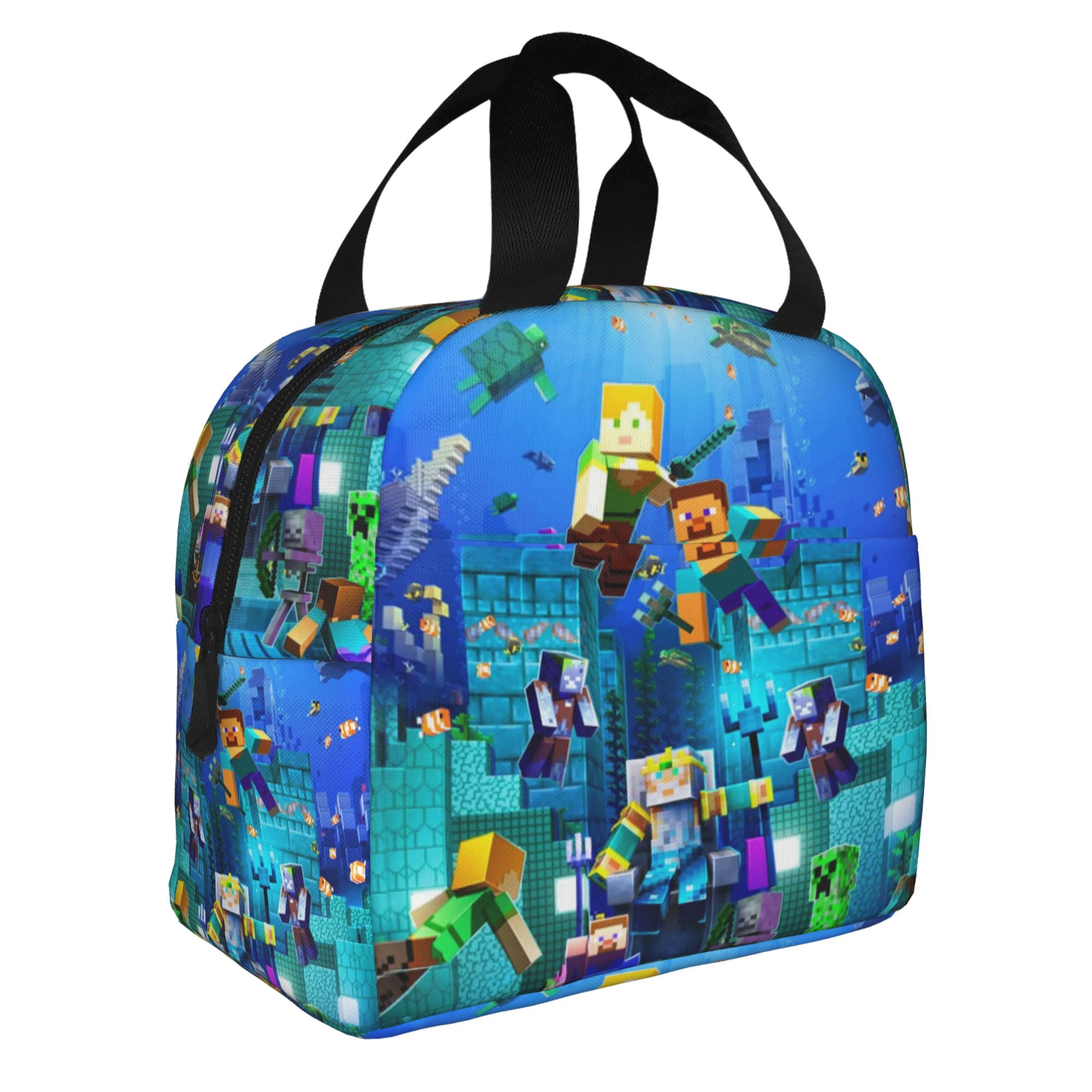 Minecraft Lunch Bag Cute Cartoon Character Reusable lunch Bag Large Capacity Lnsulation Lunch ...