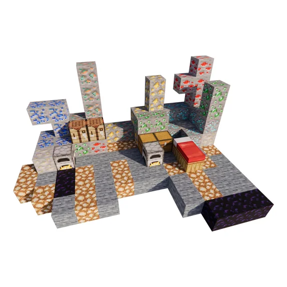 Minecraft Magnetic Building Blocks, 128 Pieces Mineral Tycoon- My World ...