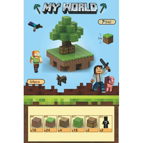 Minecraft Magnetic Building Blocks, Air Island 64pcs - Walmart.com