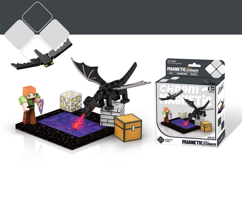 Minecraft Magnetic Building Blocks Themed Sets Hell drive - 29 PCS ...