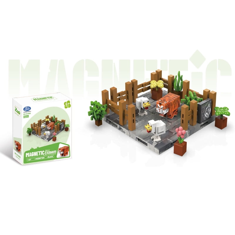 Minecraft Magnetic Building Blocks Themed Sets Tiger Cave - Walmart.com