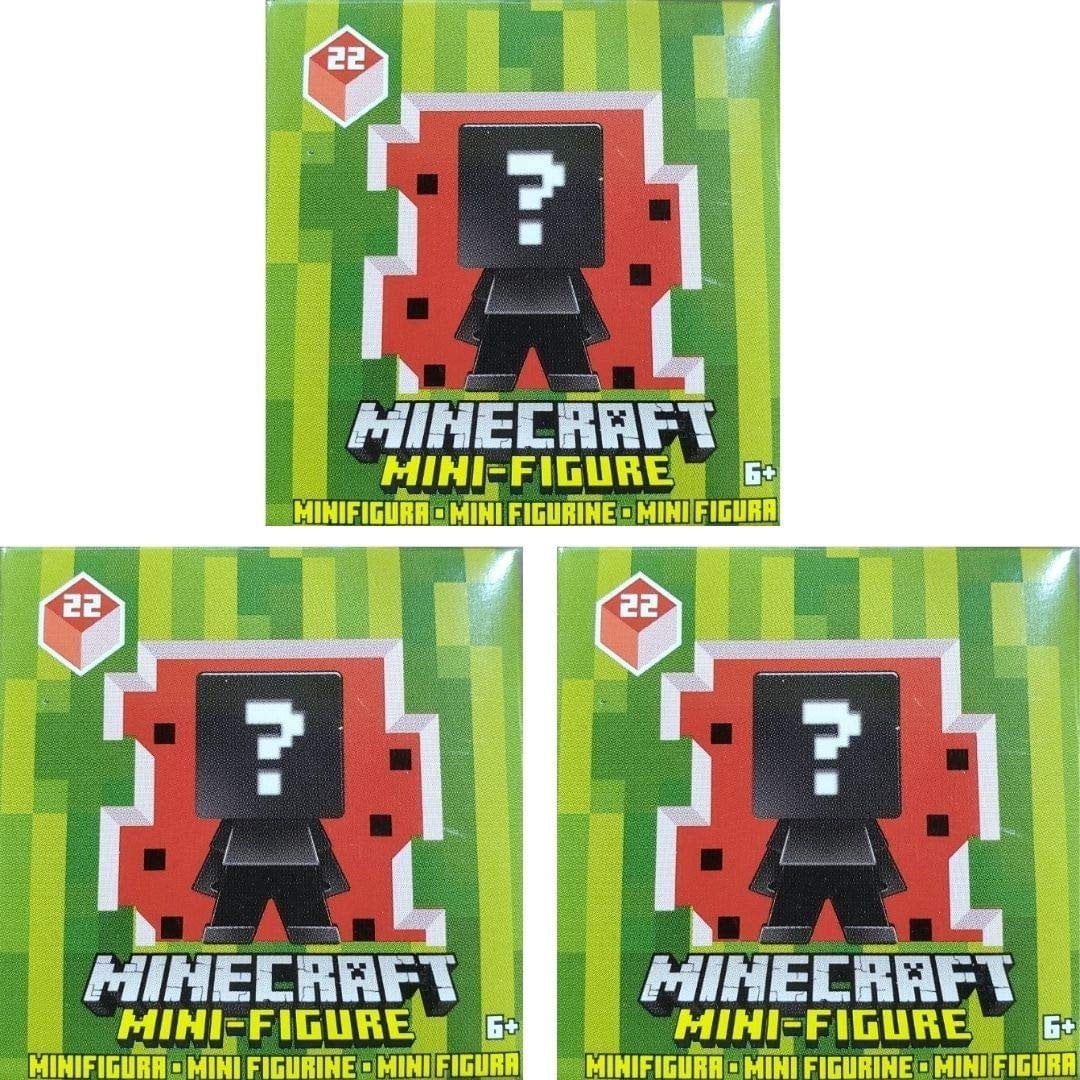 Minecraft Melon Series 22 Mini Figure Mystery Pack Bundle of 3 Packs ...