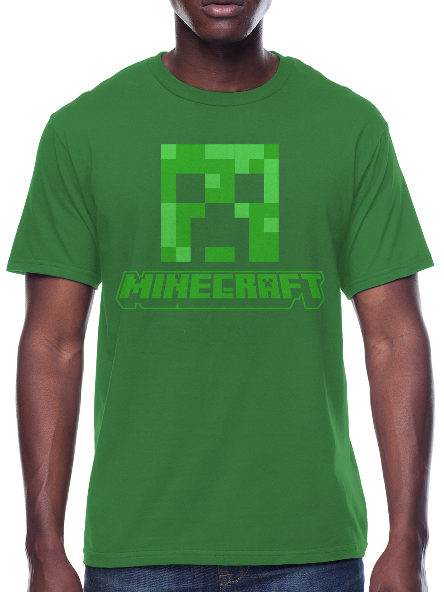 Minecraft Men’s and Big Men’s Creeper Graphic Tee with Short Sleeves ...