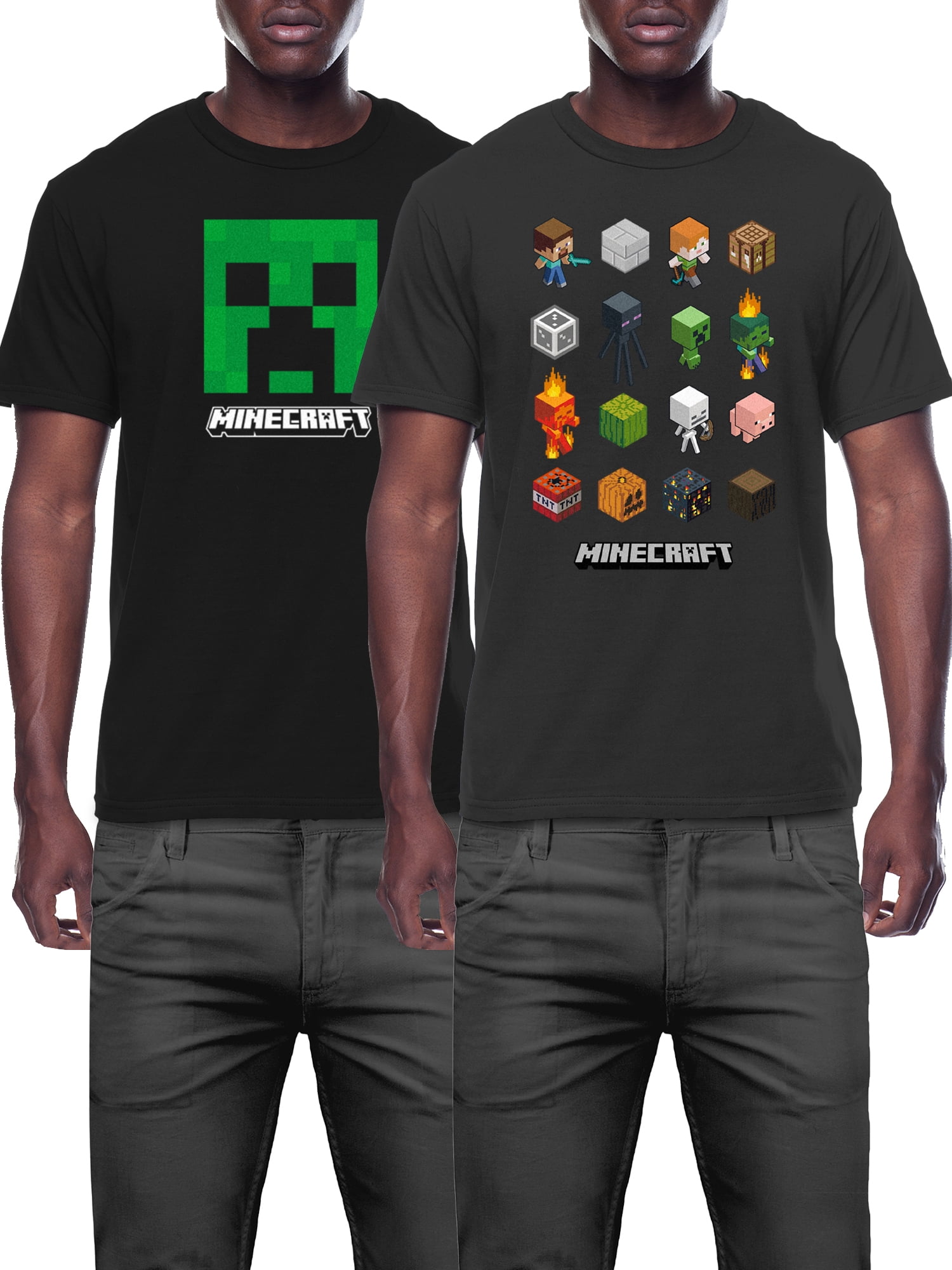 Minecraft, Mens Apparel Graphic T-Shirt, 2-pack, Sizes S-3XL - Walmart.com