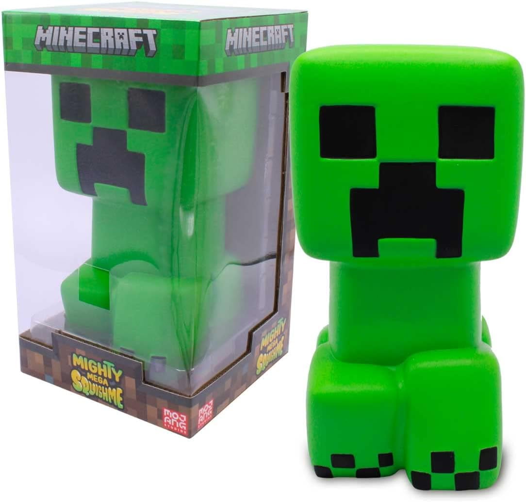 Minecraft Mighty Mega SquishMe - Creeper Character, 10" Soft Foam ...