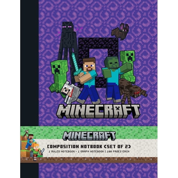 Minecraft Minecraft Composition Notebook Set (Set of 2), (Paperback ...