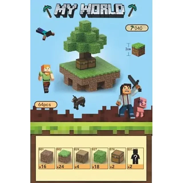 Minecraft- Minecraft Magnetic Building Blocks, Air Island 64pcs ...