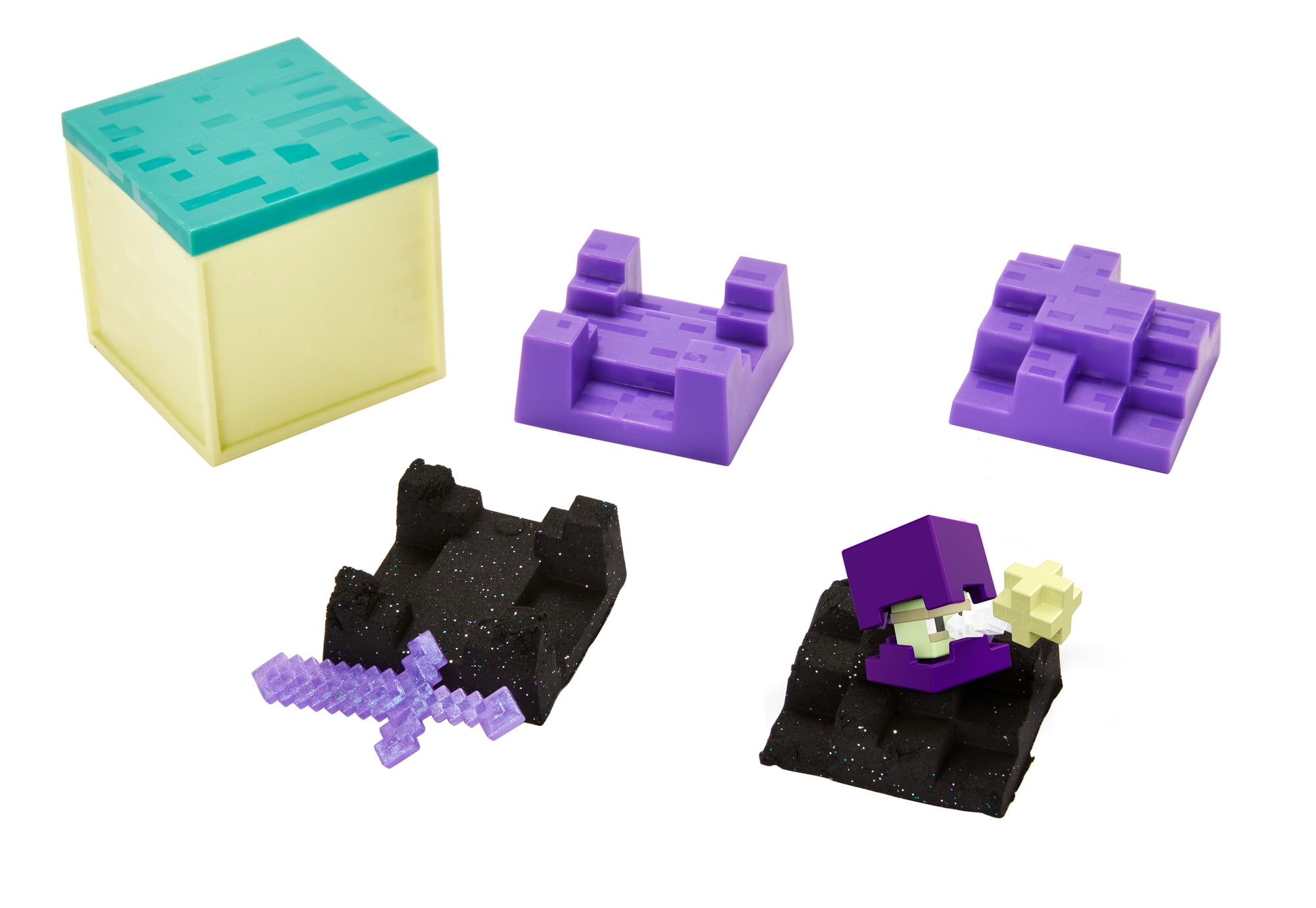 Minecraft Mini Mining Obsidian Series Sword Set with Moldable Sand ...