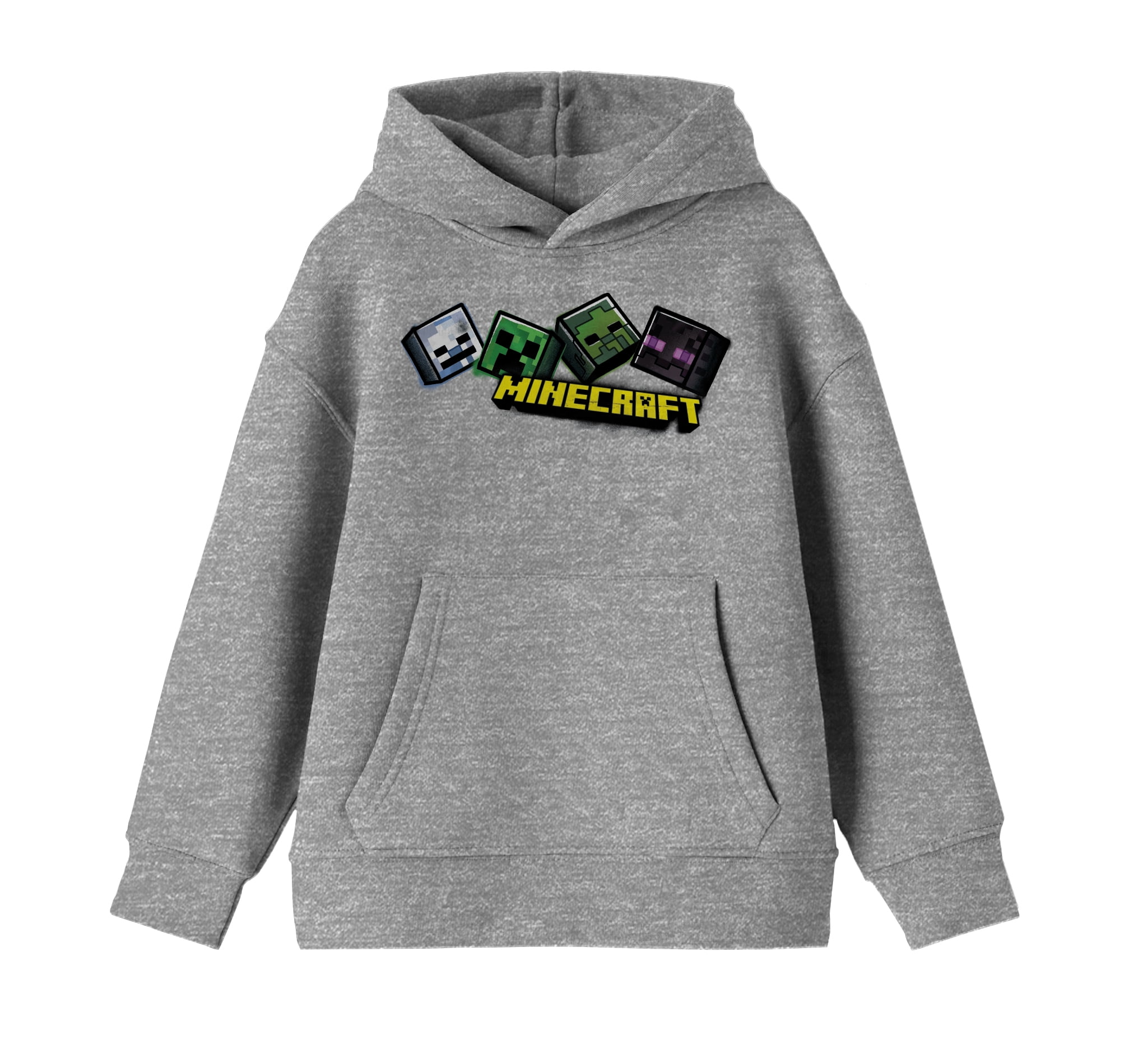 Minecraft Mob Heads Boy's Athletic Heather Sweatshirt-Medium - Walmart.com