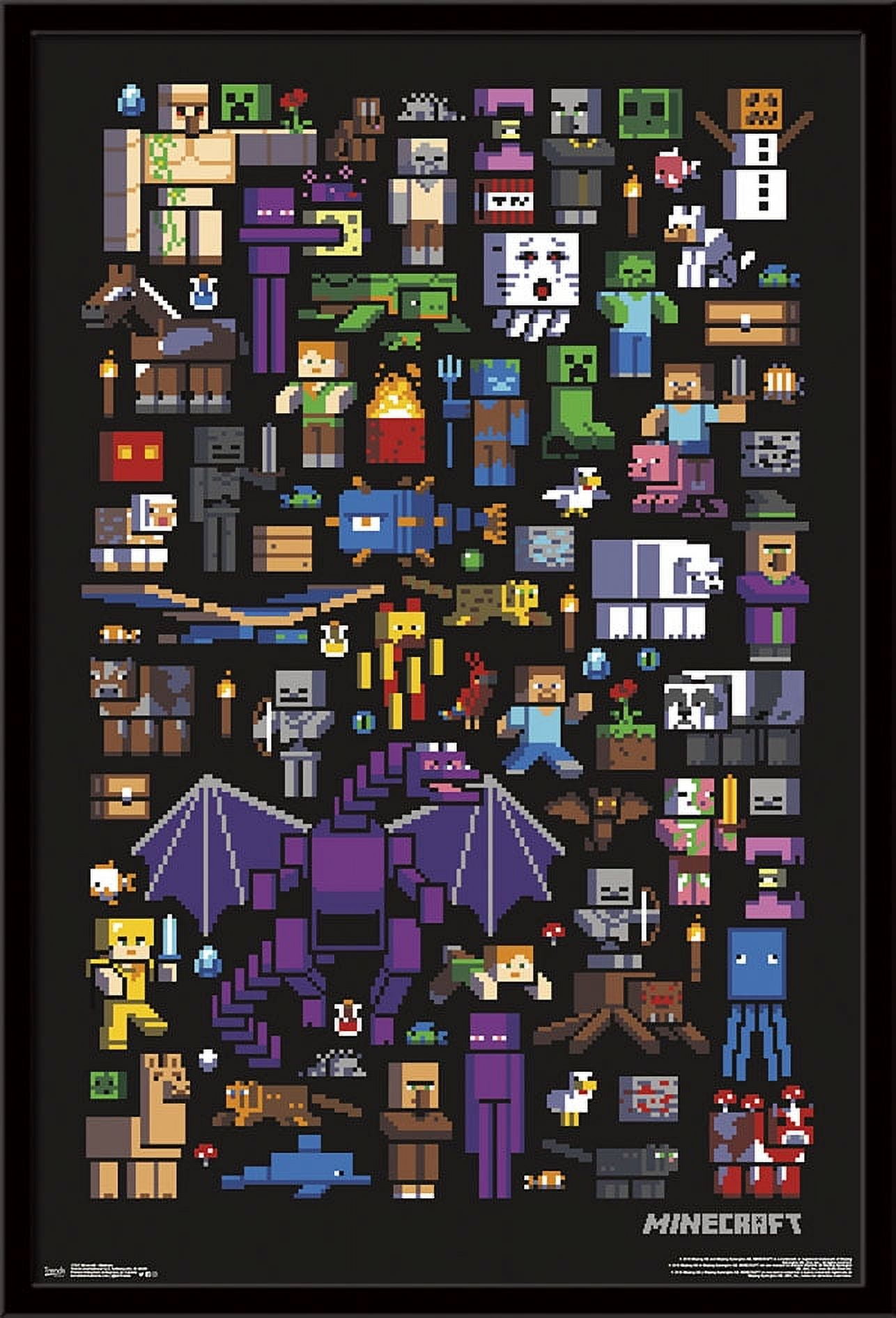 Minecraft - Mobbery Wall Poster, 22.375" x 34", Framed - Walmart.com