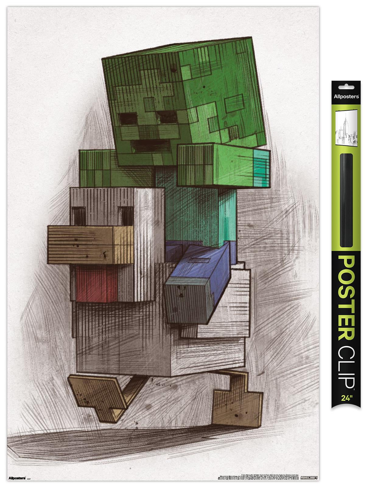 Minecraft: Mobestiary - Chicken Jockey Wall Poster, 22.375" x 34 ...