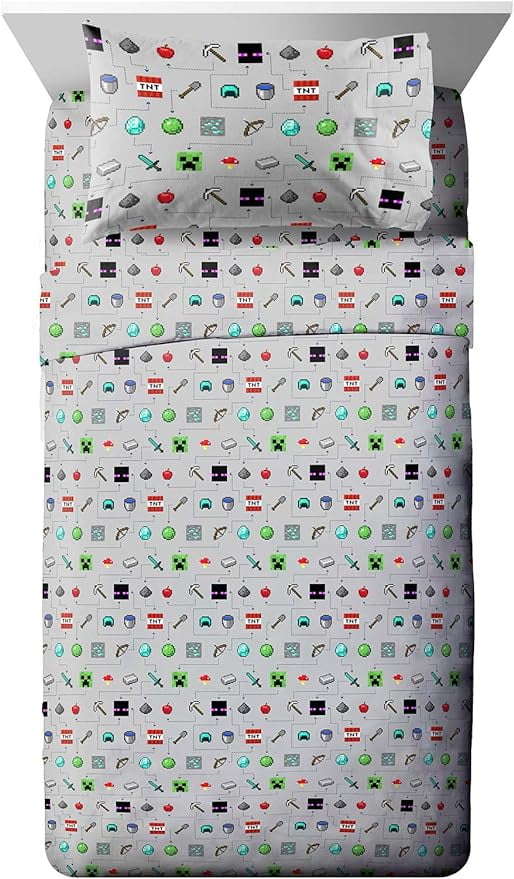 Minecraft Monster Hunters 4 Piece Full Size Bed Sheets Set - Gamer Home ...