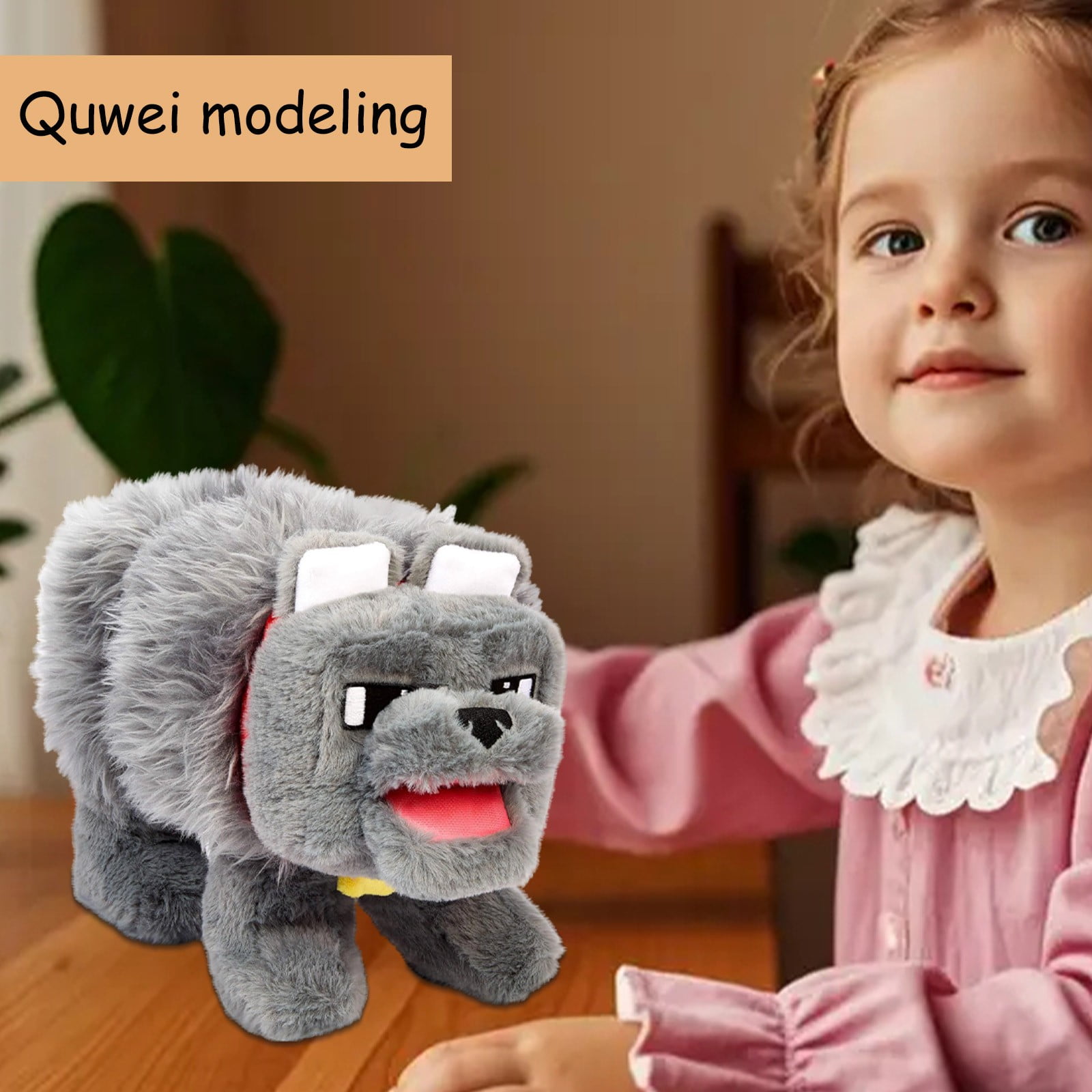 Minecraft Movie Toys 14 in Minecraft Dennis The Wolf Plush Toy Food ...