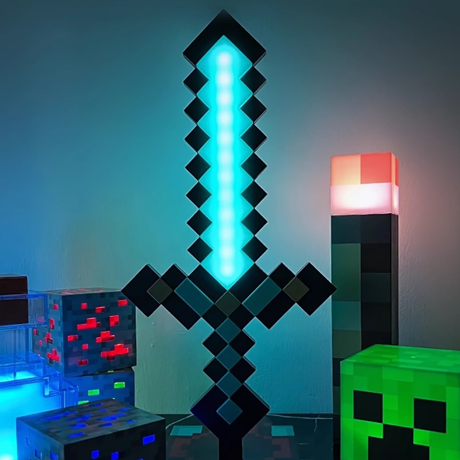 Minecraft Movie Toys,Minecraft Sword, Cool Glowing Toy,Button-Activated ...
