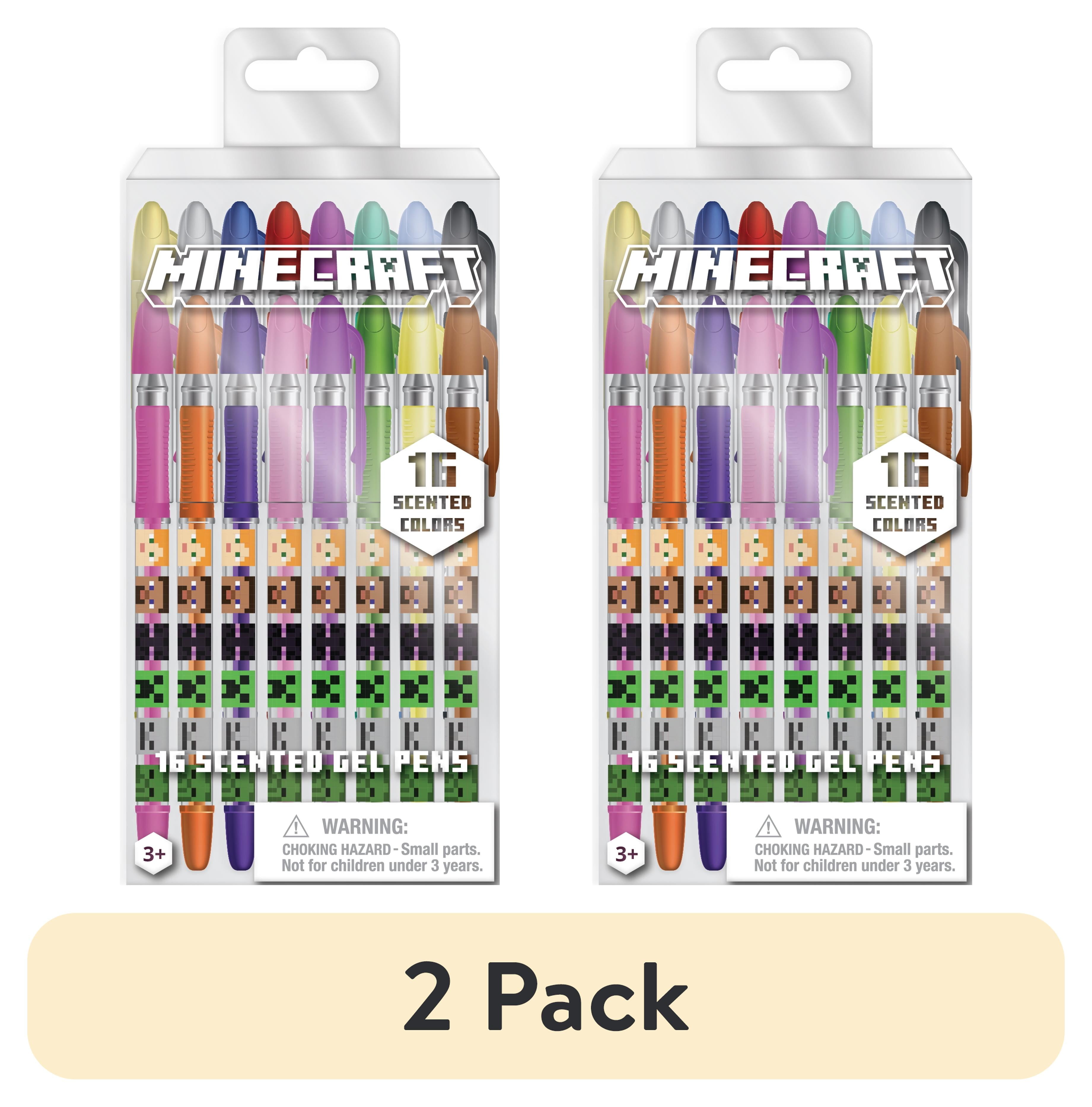 (2 pack) Minecraft Multi-Color Scented Gel Pens, 16 Count - Walmart.com