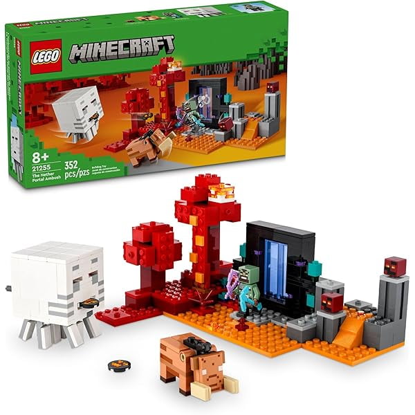 Minecraft The Nether Portal Ambush Adventure Set, Building Toy for Kids ...