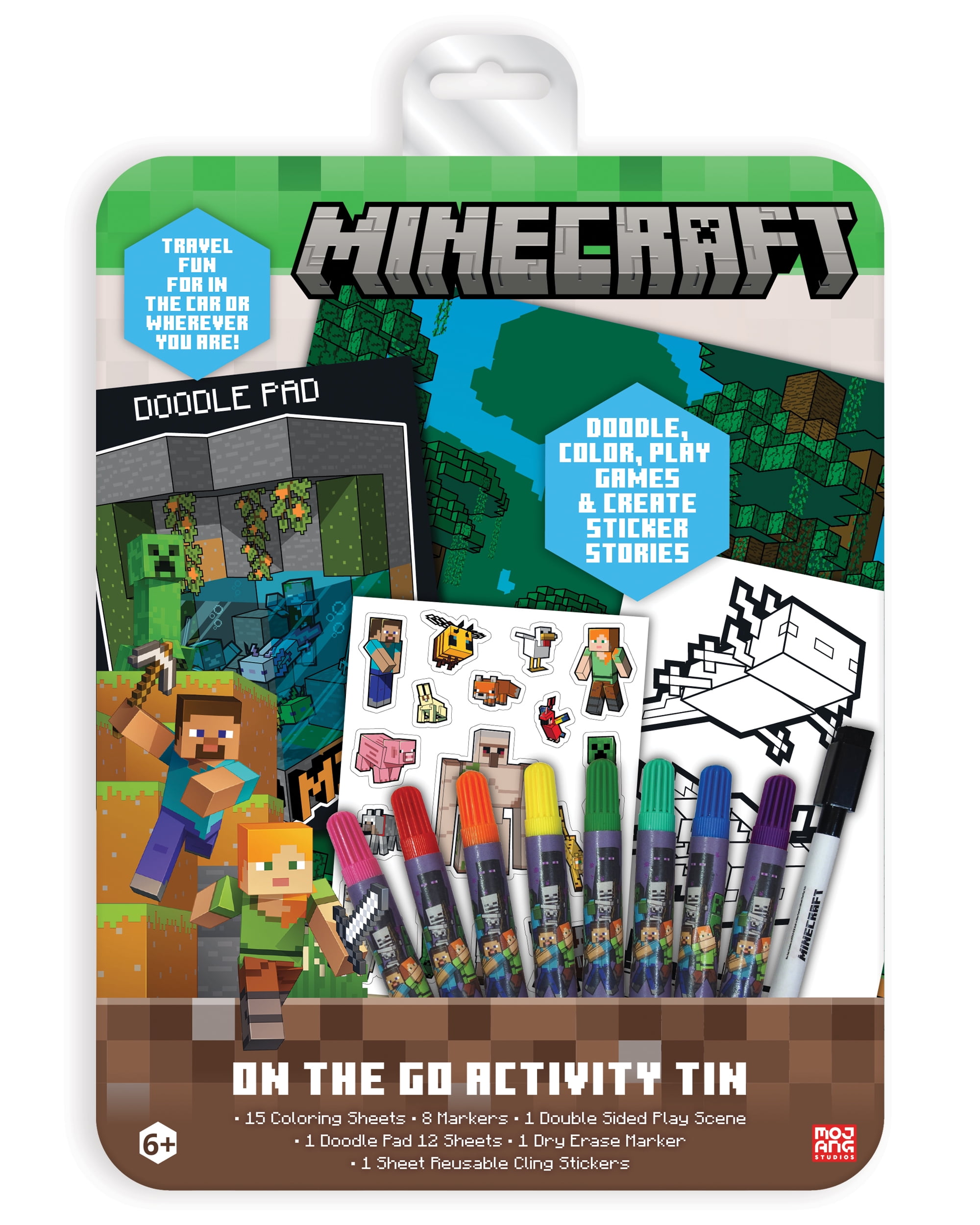 Brandclub - Minecraft On-The-Go Activity Tin Art Set, 27 Pieces, for ...