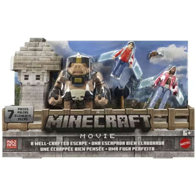 Mattel Minecraft Movie Action Figures Pack, 3 Figures, Story ...