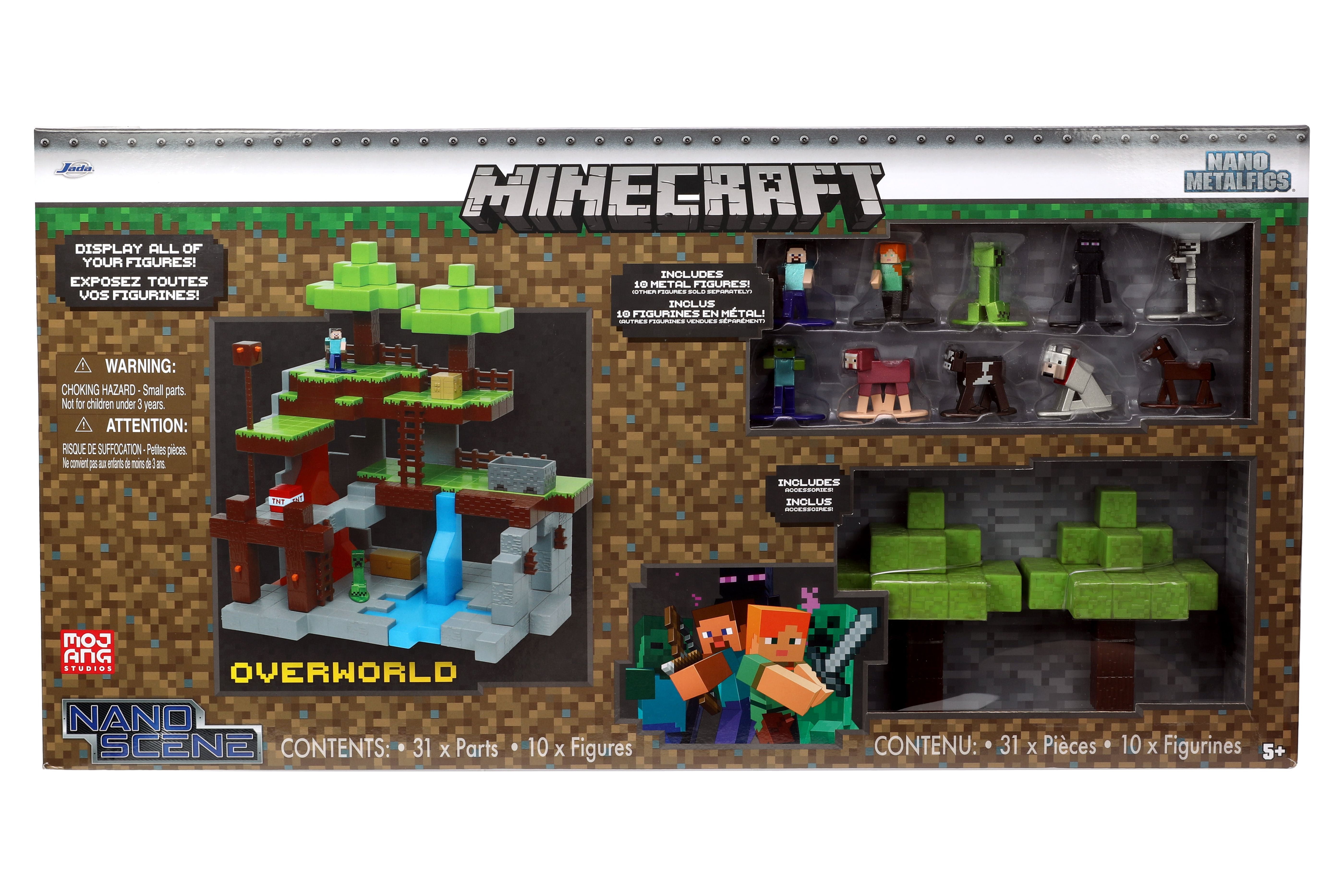 Minecraft Nano Die-Cast Miniature Play Set, with 41 Pieces Including ...