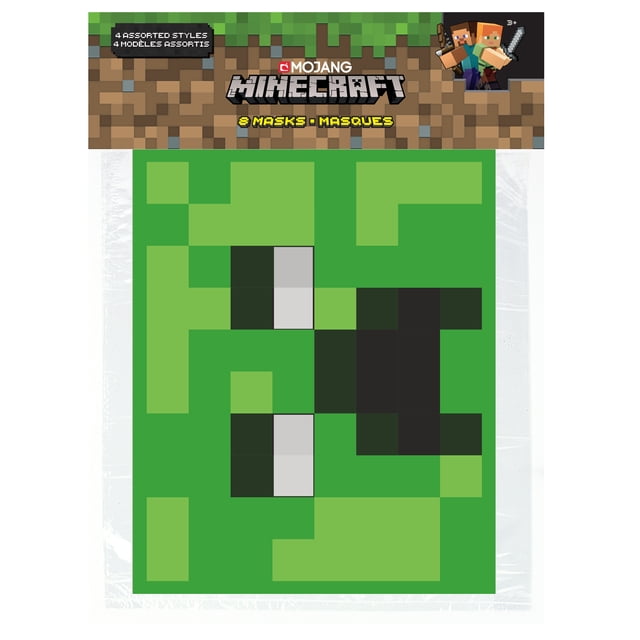 Minecraft Paper Party Masks, 8ct - Walmart.com