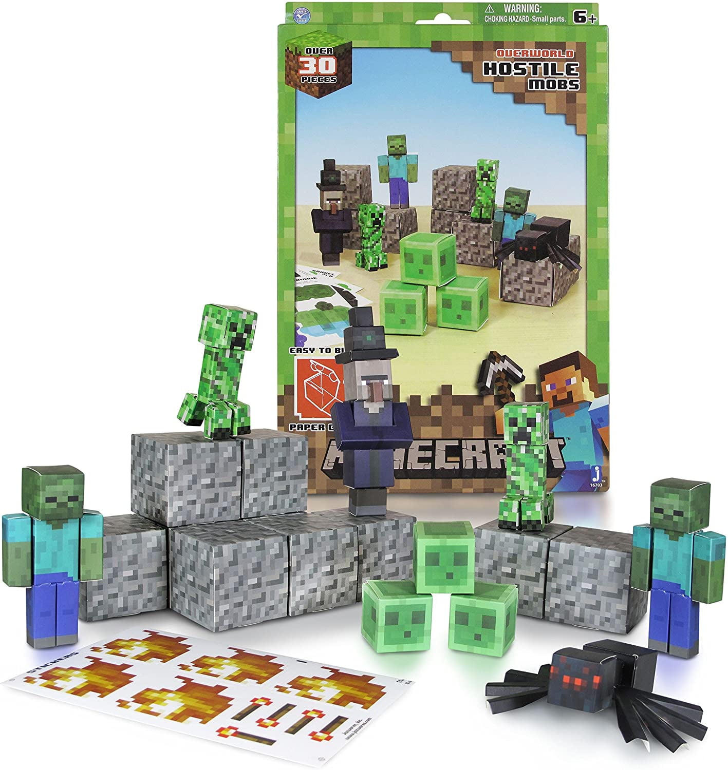 Minecraft Papercraft Hostile Mobs Set, Over 30 Piece - Walmart.com