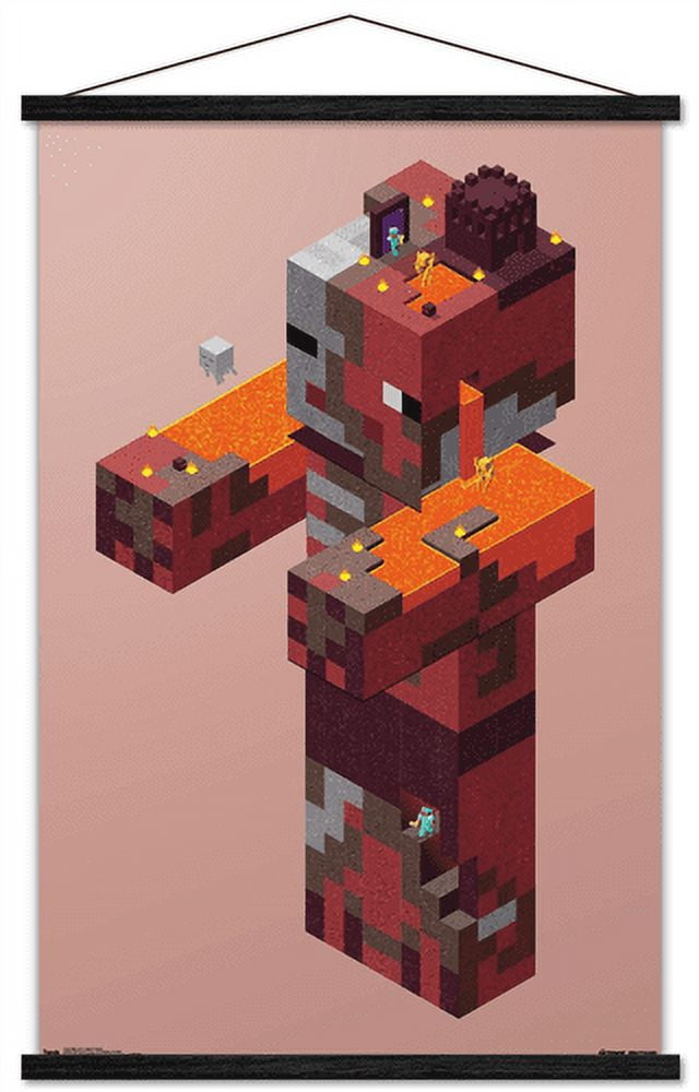 Minecraft - Pigman Nether Wall Poster with Magnetic Frame, 22.375" x 34 ...