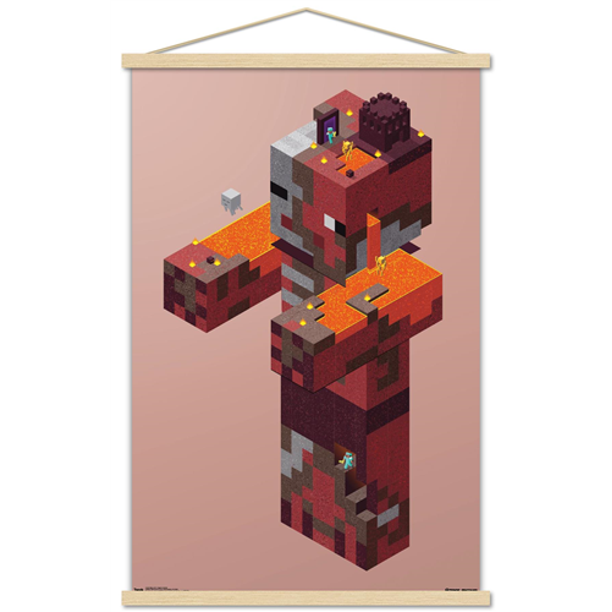 Minecraft - Pigman Nether Wall Poster with Magnetic Frame, 22.375" x 34 ...
