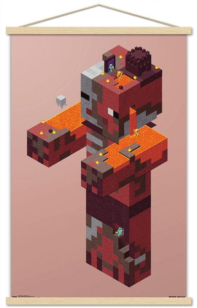 Minecraft - Pigman Nether Wall Poster with Magnetic Frame, 22.375" x 34 ...