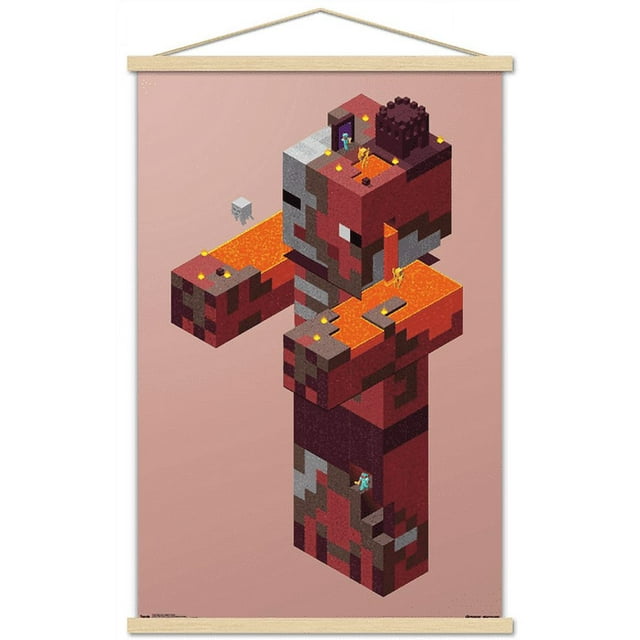 Minecraft - Pigman Nether Wall Poster with Magnetic Frame, 22.375" x 34 ...