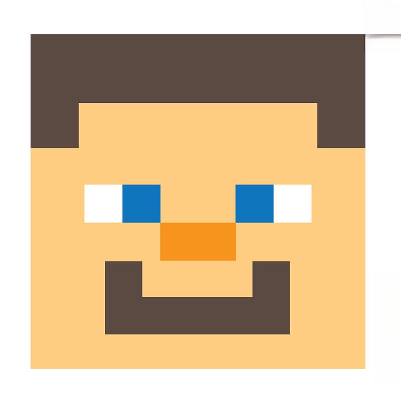 Minecraft Pixel Art Canvas Print – 20x20cm Unframed Wall Decor with ...