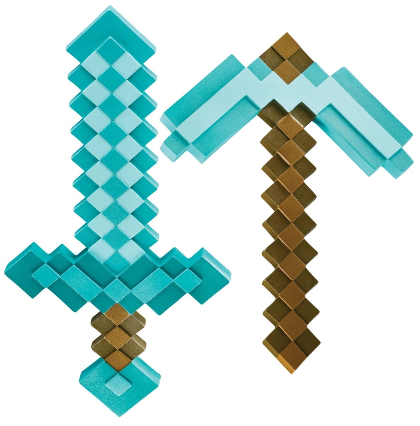 Minecraft Kids Toy: Sword & Pickaxe Role Play Accessory Set - Diamond ...