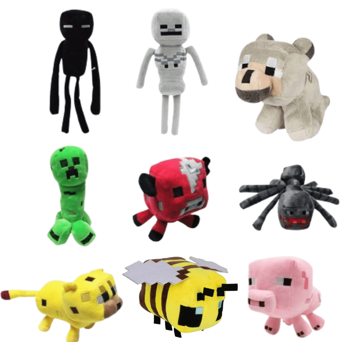 Minecraft Plush Dolls 8-in Plush Dolls,All Plush(9 PC) - Walmart.com
