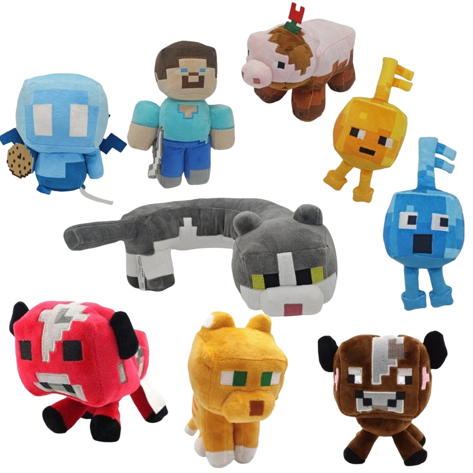Minecraft Plush Neck Pillow, Collectible Toy Inspired by The Video Game ...