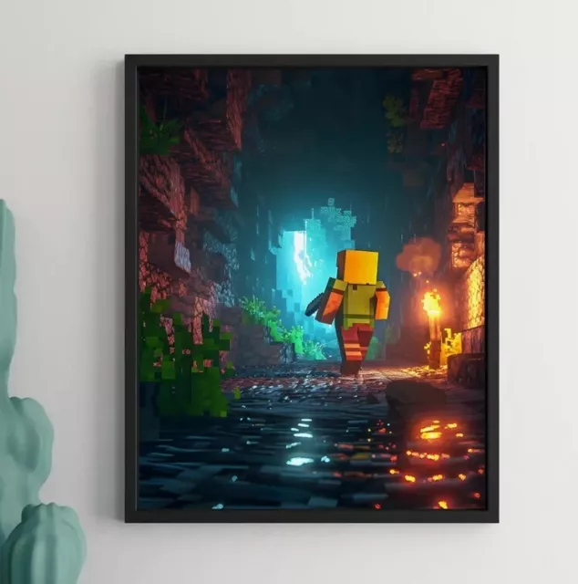 Minecraft Poster, Minecraft Wall Art,Minecraft Landscape,Mine Game ...