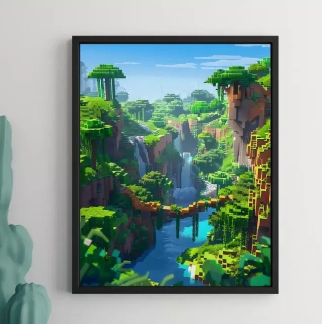 Minecraft Poster, Minecraft Wall Art,Minecraft Landscape,Mine Game ...