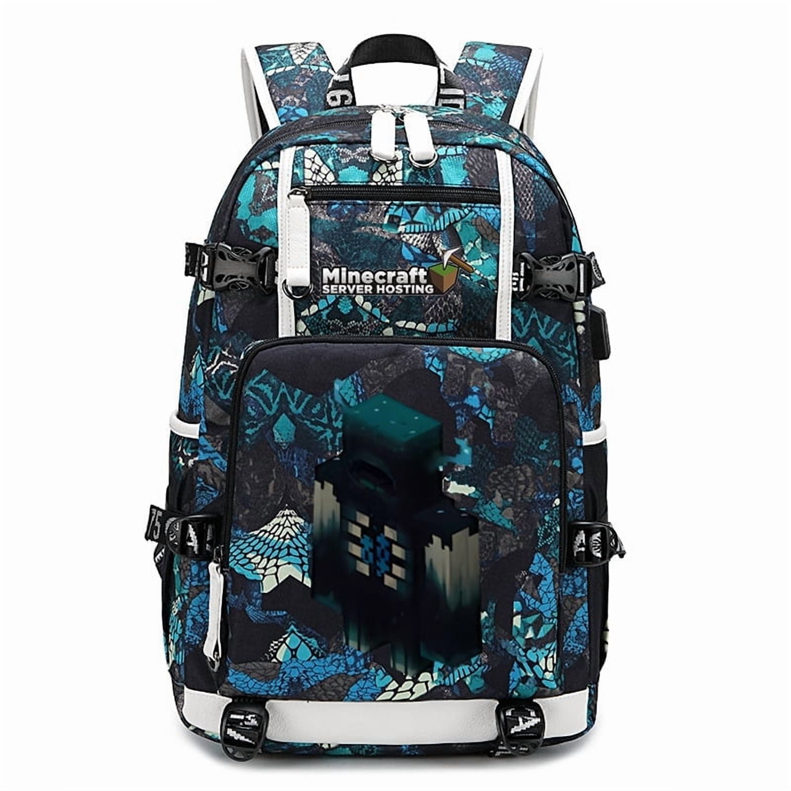 Minecraft Printed Backpack My World Game Travel Bag Outdoor Large ...