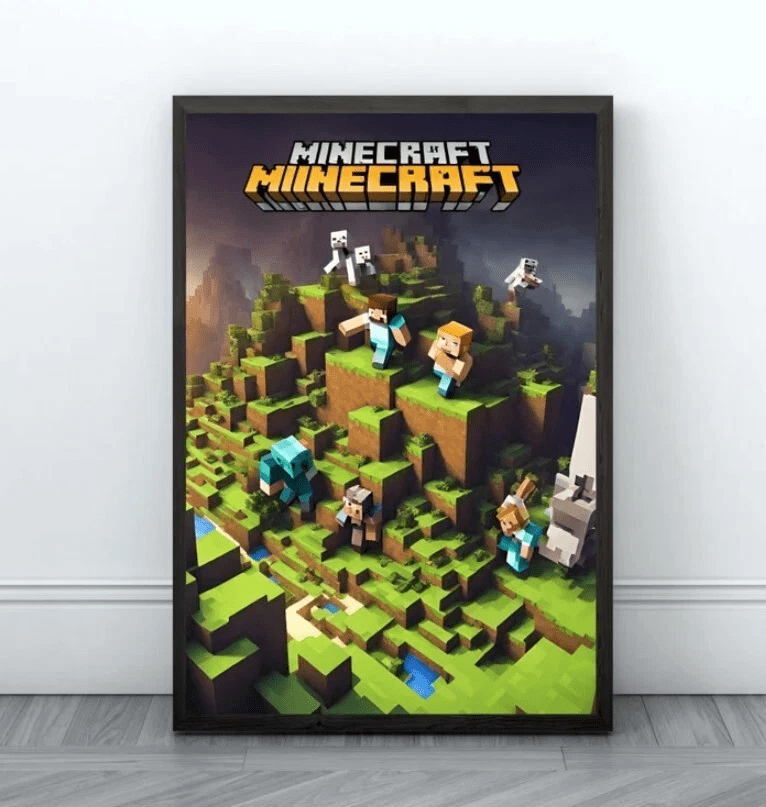Minecraft Prints, Creeper, Steve, Zombie,Nursery Decor - Walmart.com