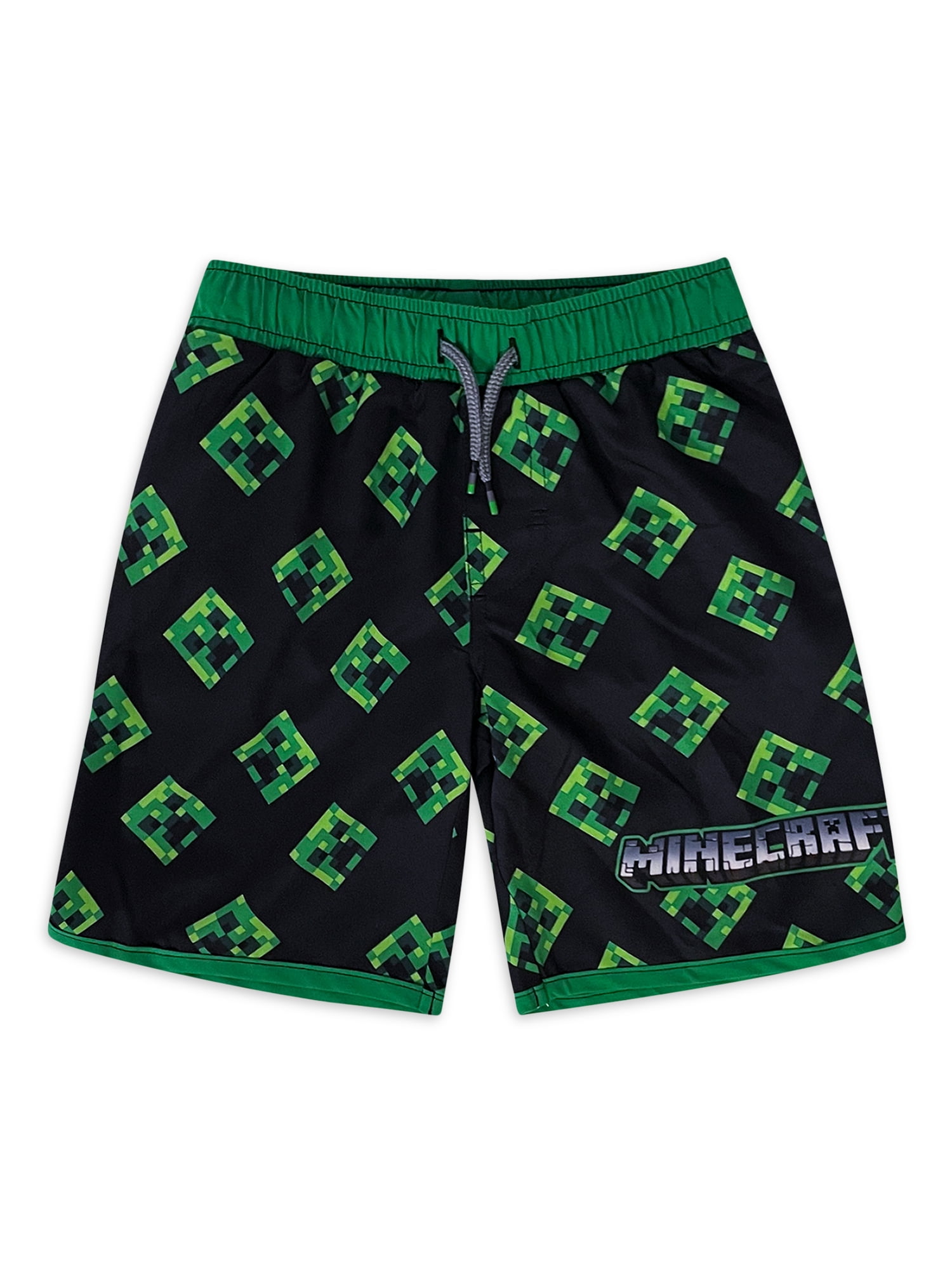 Minecraft Quick-Dry Adjustable Waist Polyester Swimming Shorts Swimwear ...