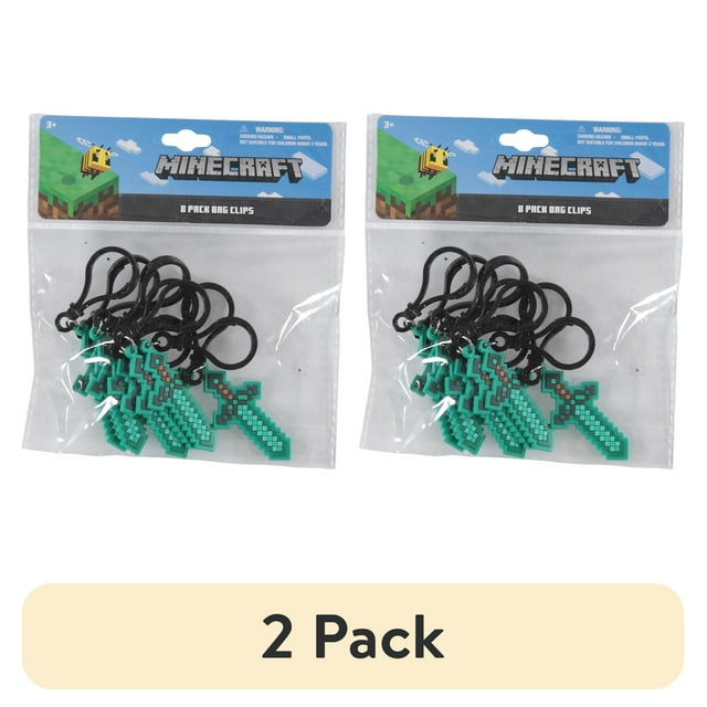 (2 pack) Minecraft Rubber Keychains, Party Favor 8 Pack - Walmart.com