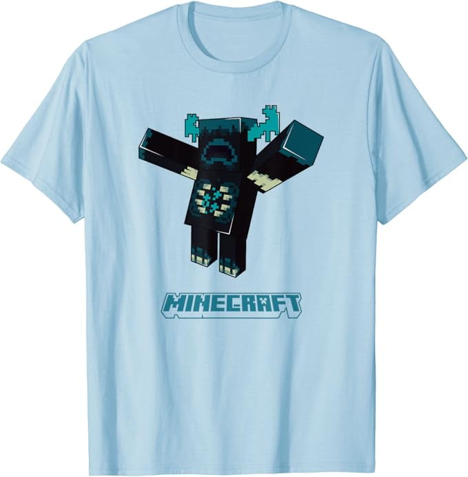 Minecraft Sculk Shriekers Hostile Mob Warden Attacking T-Shirt, Light ...