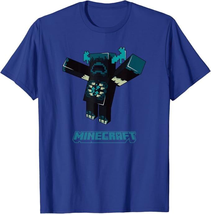 Minecraft Sculk Shriekers Hostile Mob Warden Attacking T-Shirt, Royal ...
