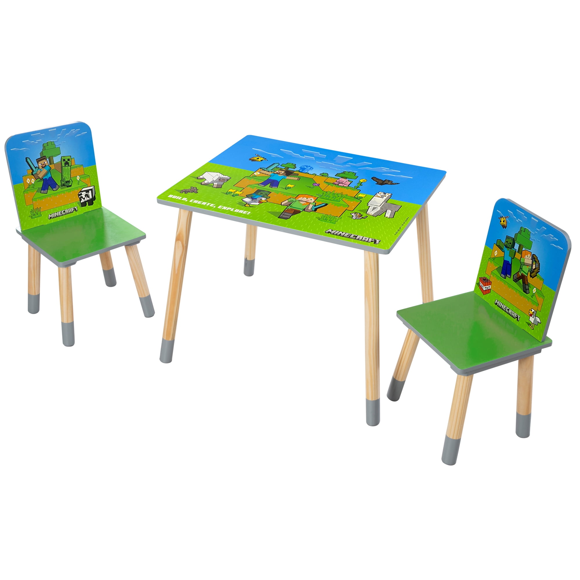 Minecraft Seating Set, including a Table and two Chairs - Walmart.com