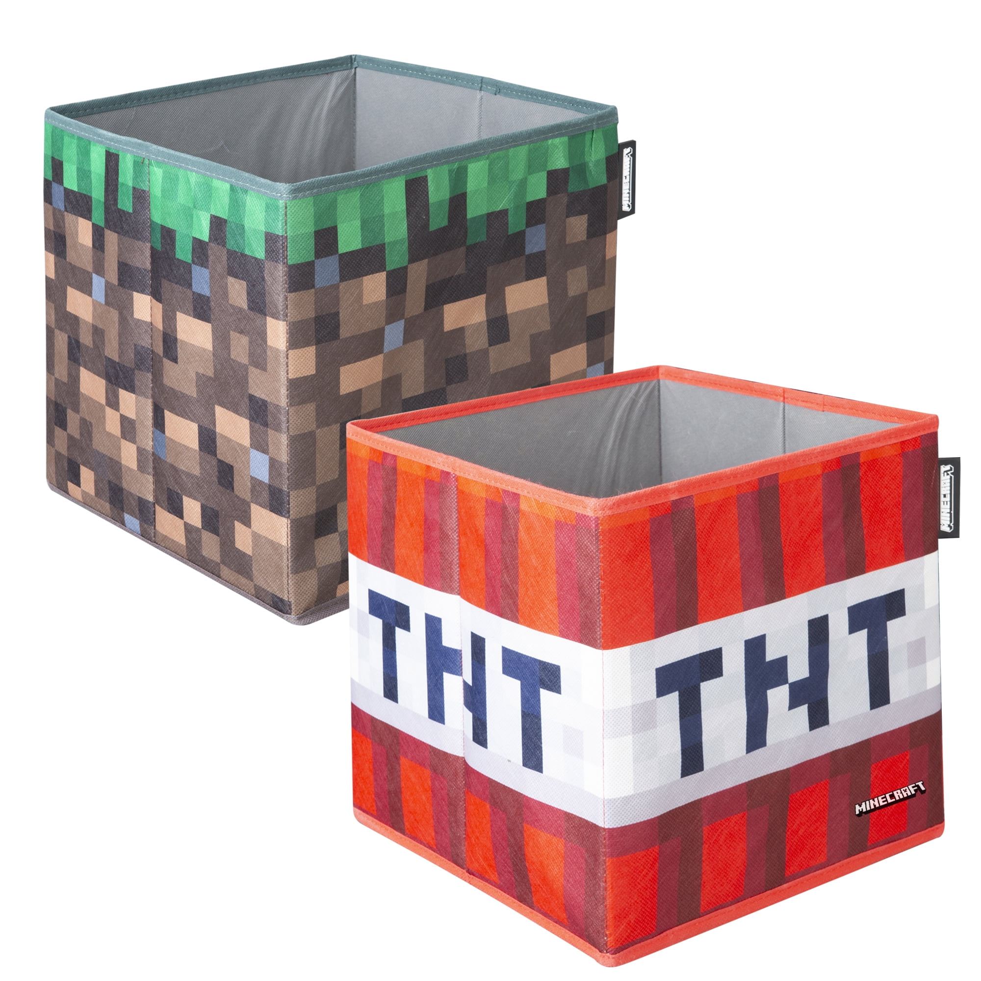 Minecraft Set of 2 Fabric Storage Boxes - TNT/Block - Walmart.com