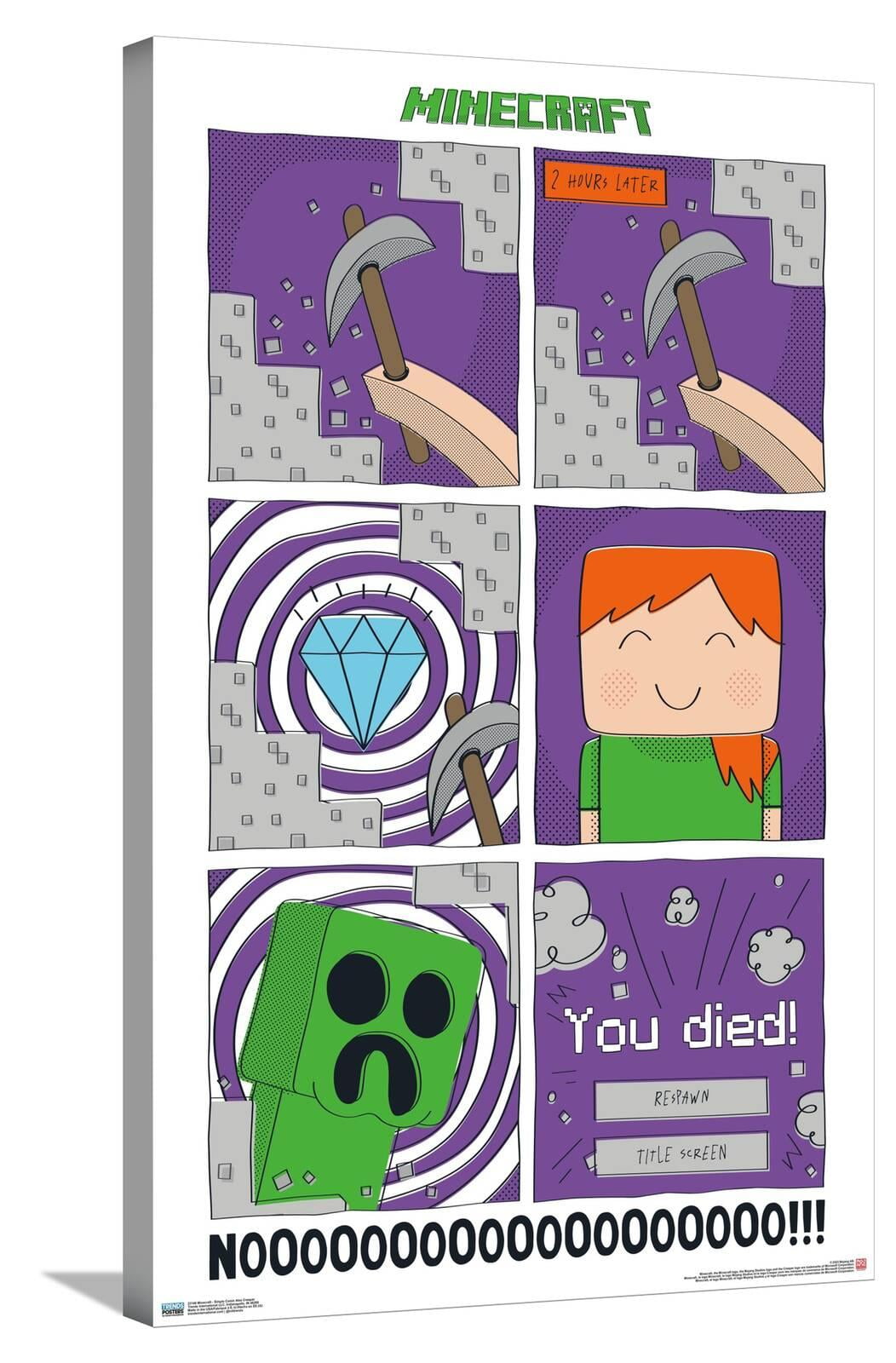 Minecraft - Simple Comic Alex Creeper Canvas Wall Poster, 22.375" x 34 ...