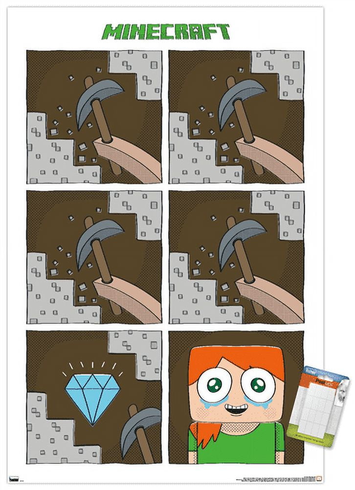Minecraft - Simple Comic Alex Cry Wall Poster, 14.725" x 22.375 ...