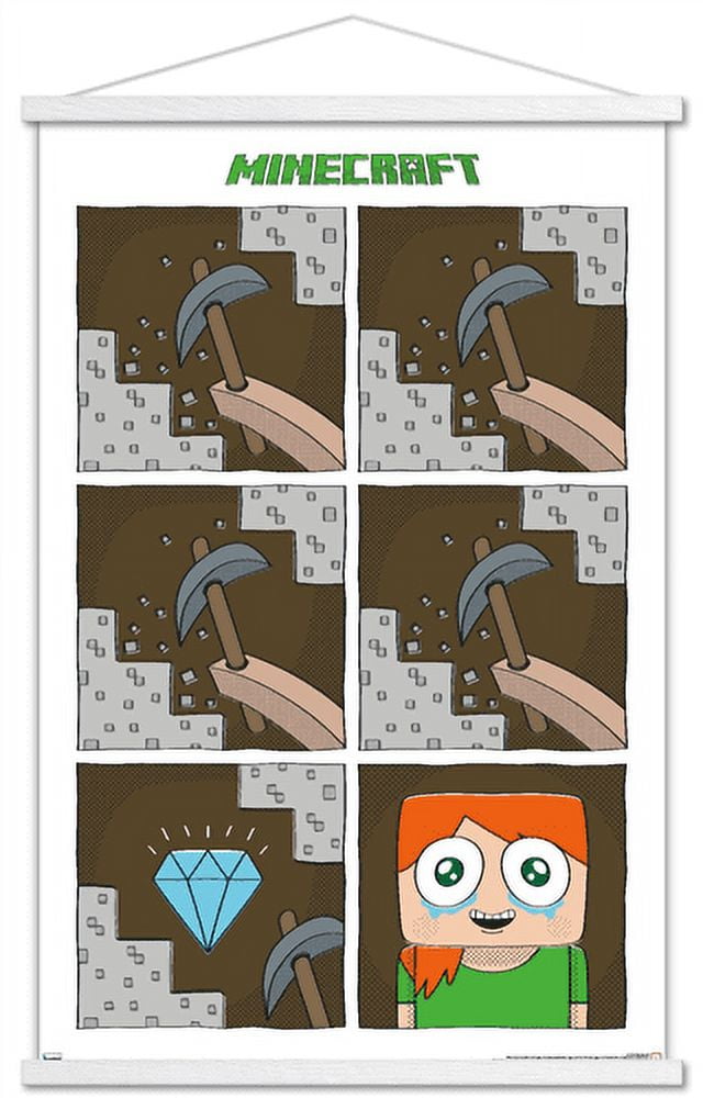 Minecraft - Simple Comic Alex Cry Wall Poster with Magnetic Frame, 22. ...