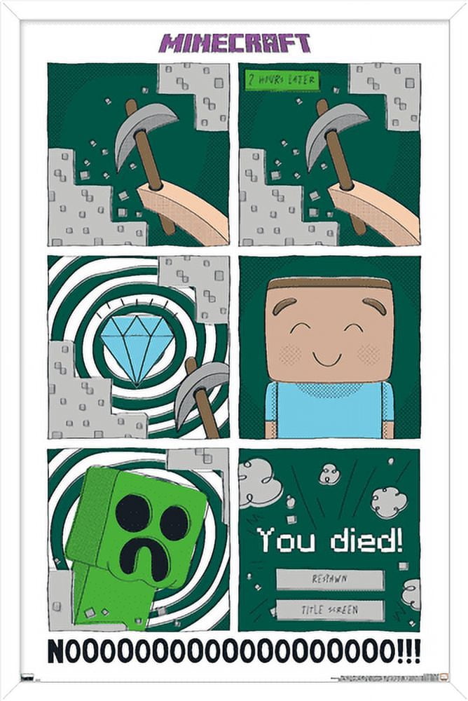Minecraft - Simple Comic Steve Creeper Wall Poster, 14.725" x 22.375 ...